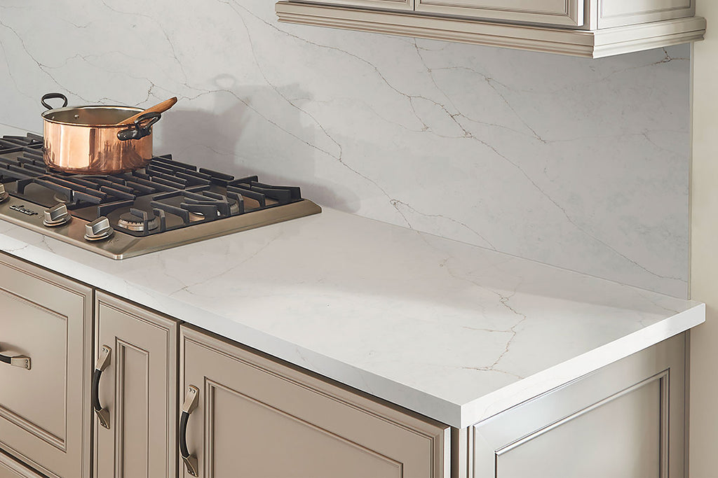 Corsica Pearl Calacatta Serrano Quartz 3cm | Cabinets To Go