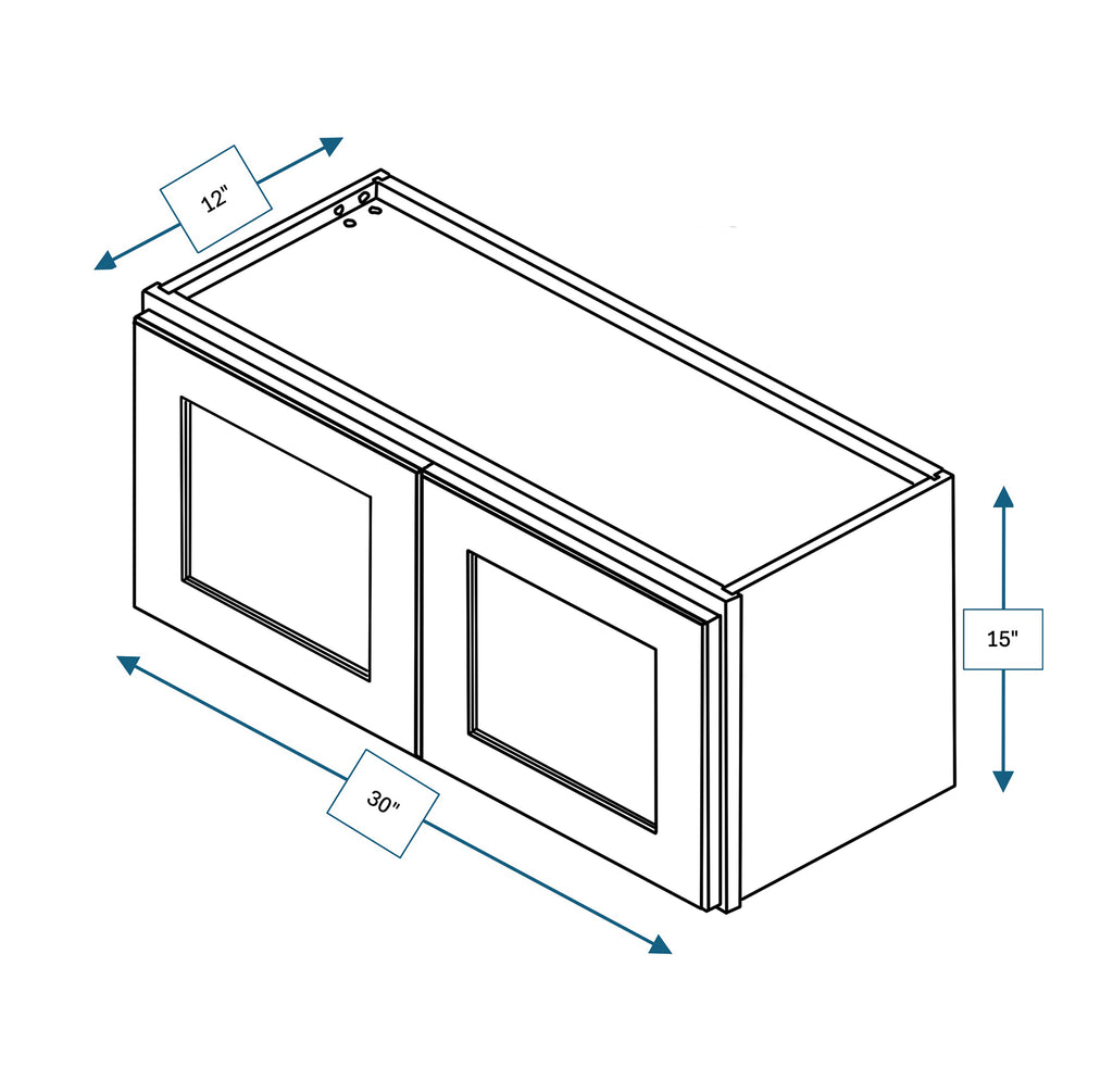 Nantucket Bluff Shaker 30 in. x 15 in. Wall Cabinet | Cabinets To Go